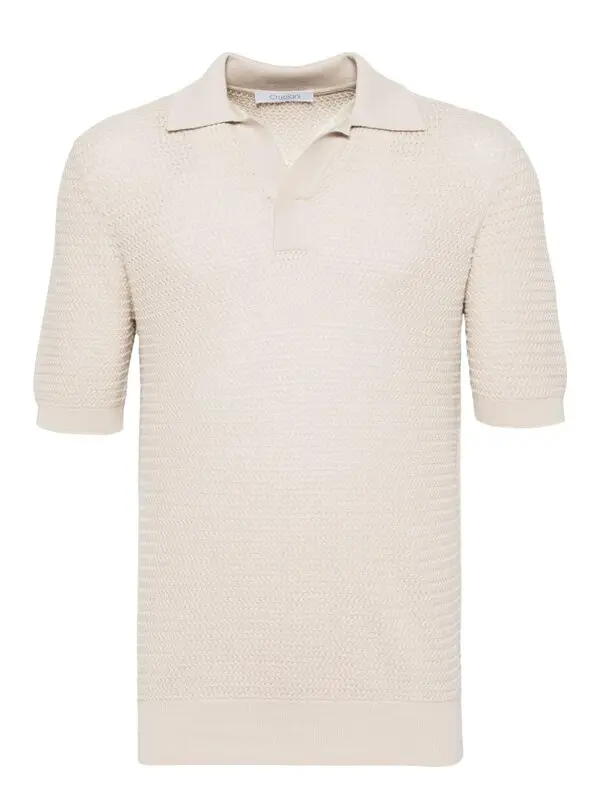 CRUCIANI Cotton Polo Shirt - Neutrals
