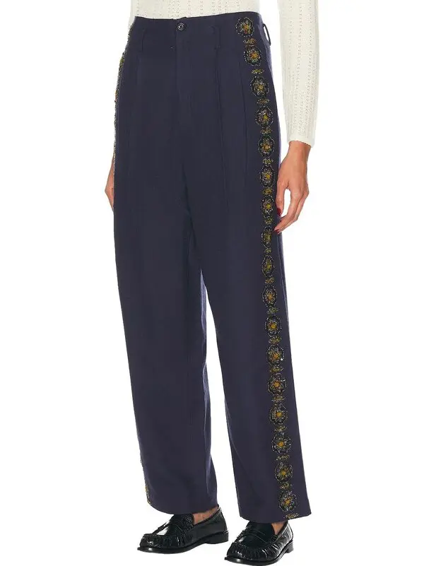 BODE Deco Collage Trouser - Black Blue