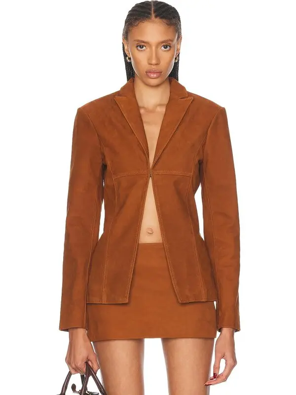 MIMCHIK Pinched Blazer - Cognac