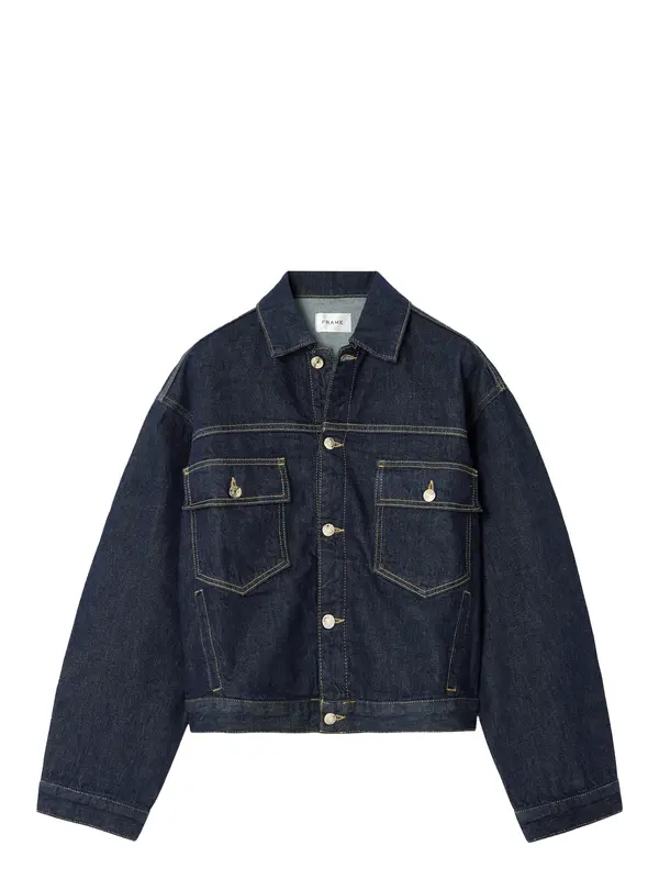 FRAME The Boxy Classic Denim Jacket - Blue