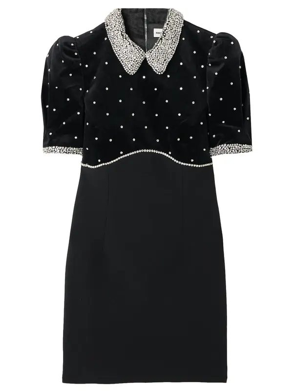 Rebecca Vallance Giovanna Crystal-embellished Mini Dress - Black