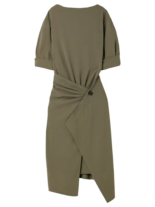 Proenza Schouler Maisie Wrap-effect Midi Dress - Green