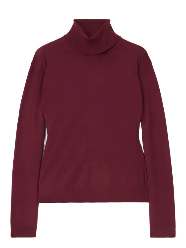 LESET James Wool Turtleneck Sweater - Burgundy