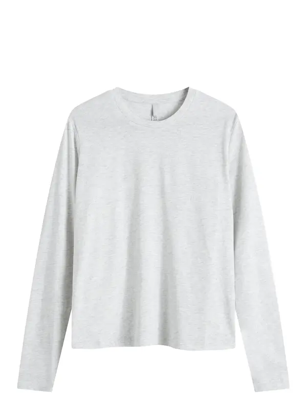 SKIMS Relaxed Tees Long Sleeve T-shirt - Light Heather Grey