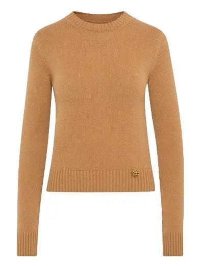 Oscar De La Renta O Flower Cashmere Pullover - Gold