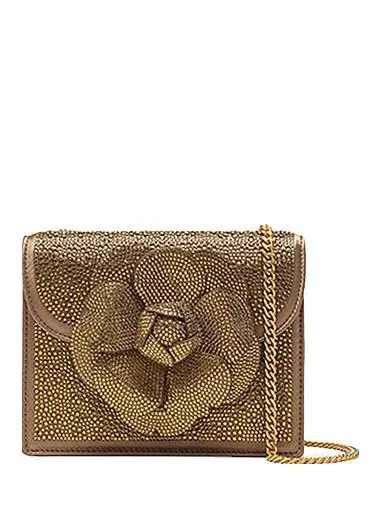 Oscar De La Renta Crystal Pavé Mini Tro Bag - Gold