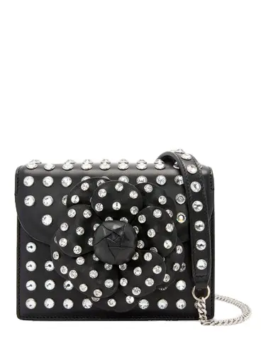 Oscar De La Renta Crystal Studded Mini Tro Bag - Black
