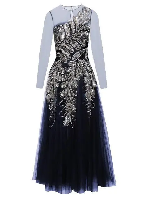 Oscar De La Renta Fern Crystal Embroidered Cocktail Dress - Red