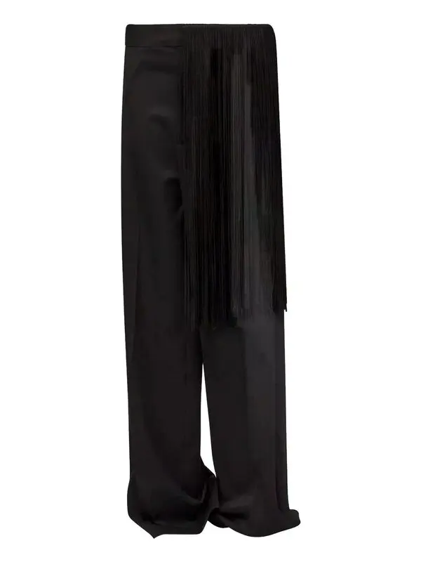 MAISON MARGIELA Fringe-detailed Flared Trousers - Black