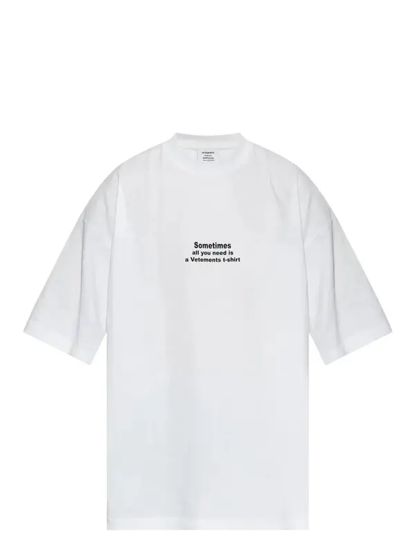Vetements Logo-print Cotton T-shirt - White