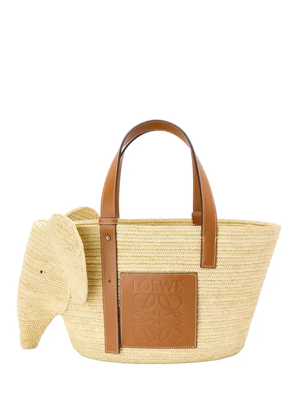 Loewe Woven Elephant Basket Tote Bag - Beige