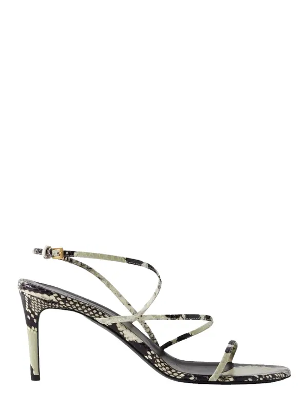 Khaite Loop Snake-effect Leather Sandals - Animal Print