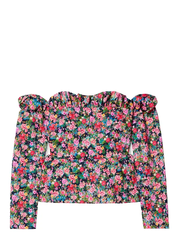 KIKA VARGAS Jacqueline Floral-print Top - Pink