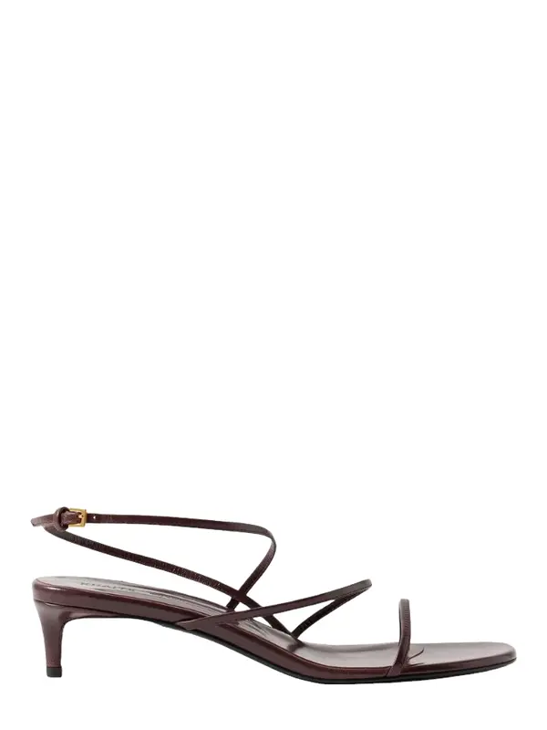 Khaite Loop Leather Sandals - Burgundy