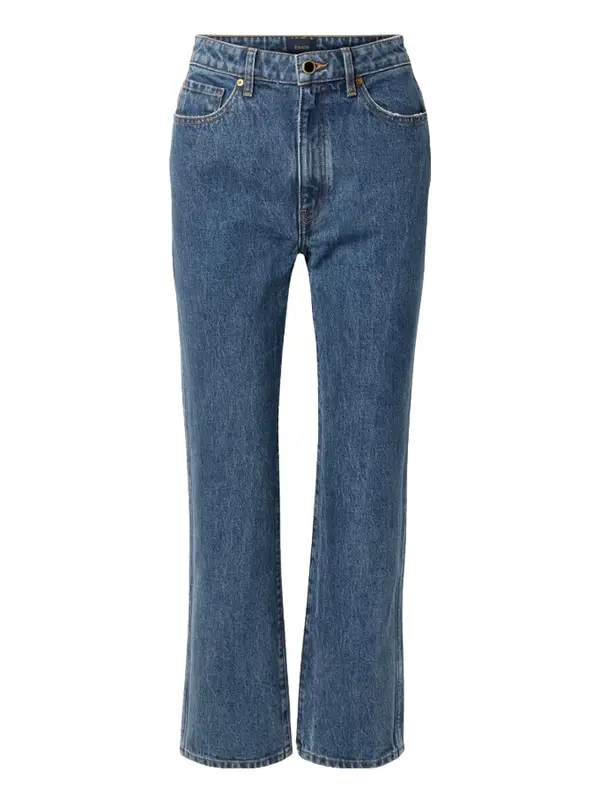 Khaite Abigail Cropped Straight-leg Jeans - Blue