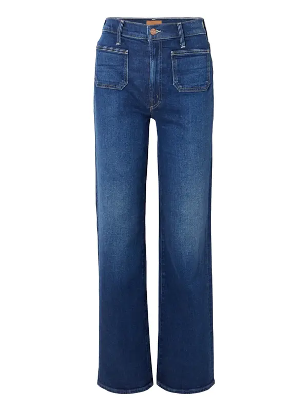 MOTHER Patch Pocket Rambler High-rise Straight-leg Jeans - Blue