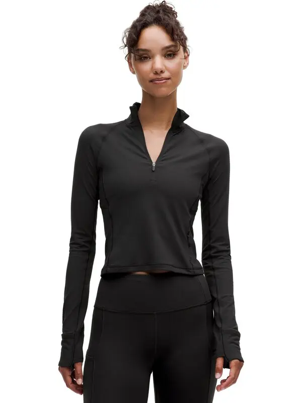 Lululemon It's Rulu Cropped Half Zip - Black