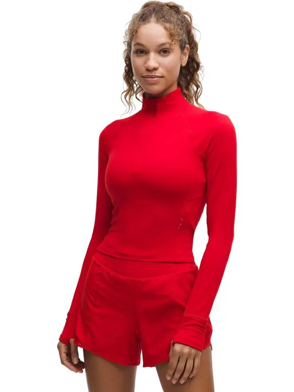 Lululemon It's Rulu Cropped Half Zip - Oxford Red