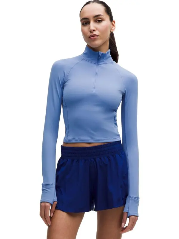 Lululemon It's Rulu Cropped Half Zip - Prep Blue