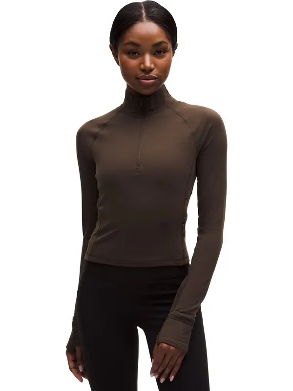 Lululemon It's Rulu Cropped Half Zip - Walnut Crunch