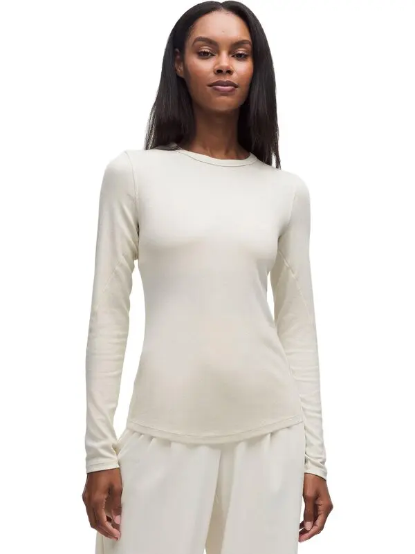 Lululemon Hold Tight Long-sleeve Shirt - Light Ivory/silver