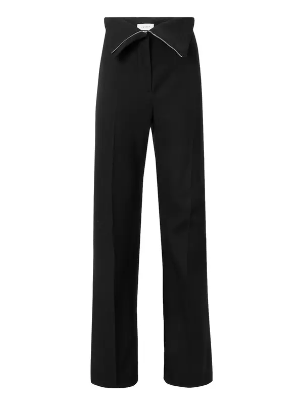 Alexander McQueen Wool-twill Flared Trousers - Black
