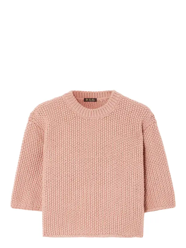 Loro Piana Boccioleto Crocheted Mohair-blend Sweater - Pink