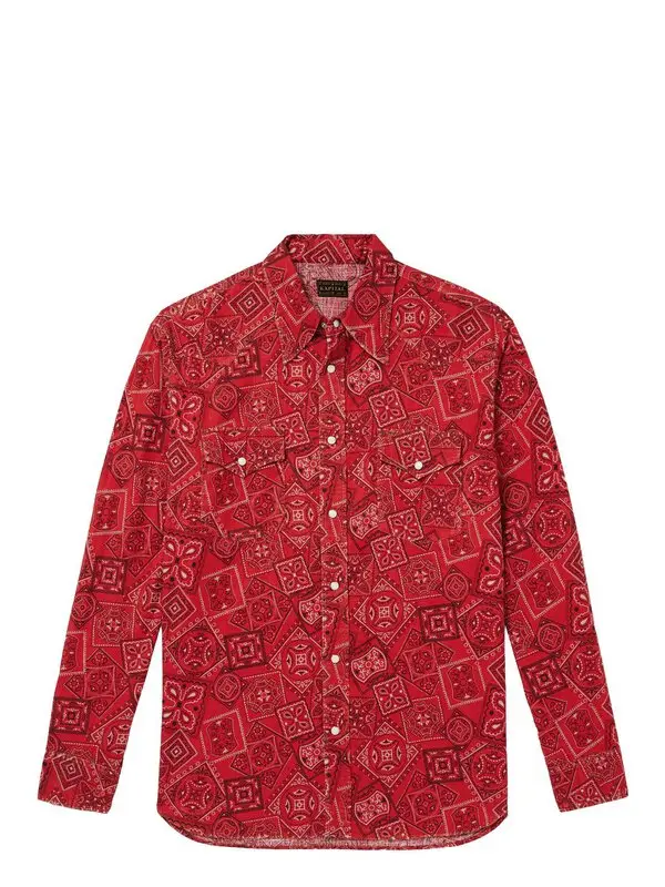 Kapital Bandana-print Cotton-gauze Shirt - Red