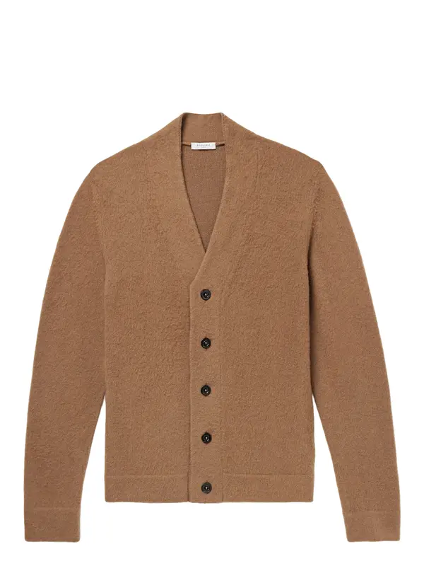 Boglioli Brushed Wool And Cashmere-blend Cardigan - Brown