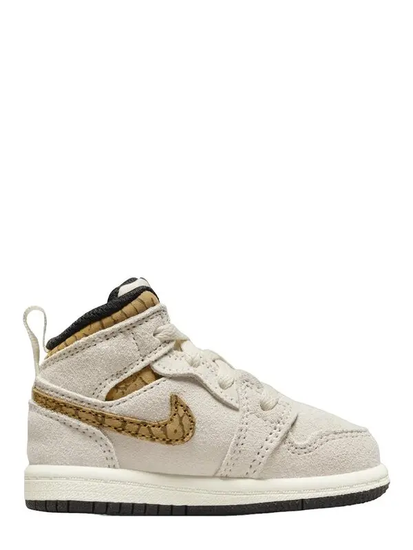 JORDAN 1 Mid Se Metallic Gold Sneakers - Light Orewood Brown/white/light British Tan