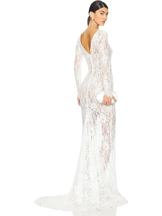 BRONX AND BRONCO Colette Lace Gown - White