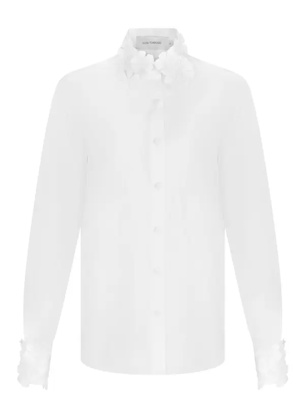 Silvia Tcherassi Floral Appliqué Shirt - White