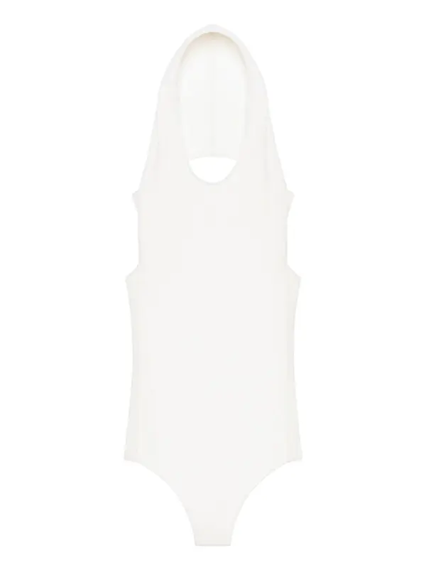 COURREGES Illusion Hooded Bodysuit - White