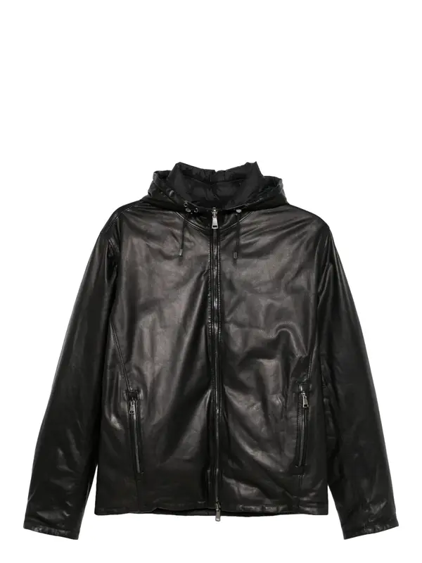 DELL'OGLIO Reversible Leather Jacket - Black