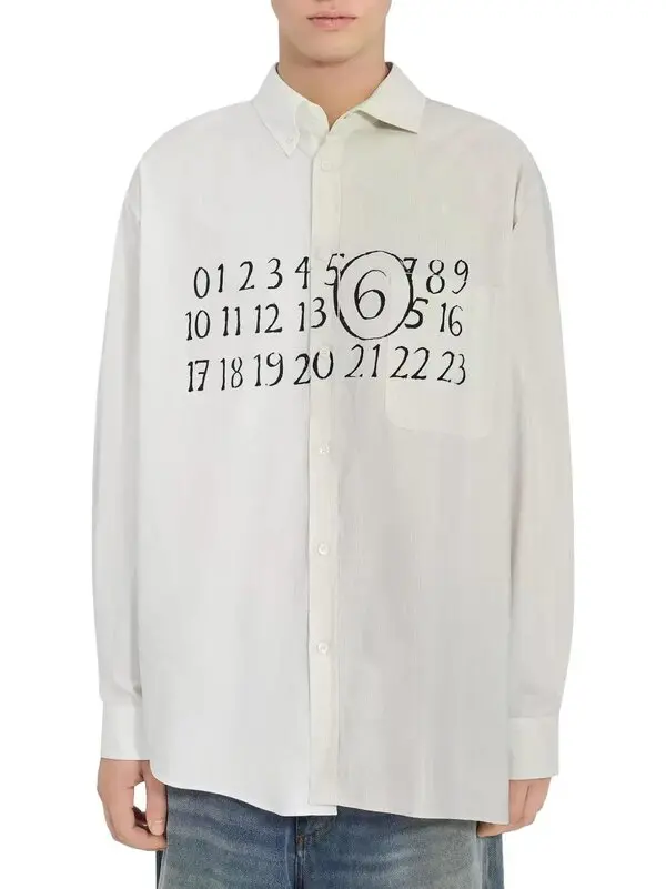 MAISON MARGIELA Numeric Asymmetric Shirt - Neutrals