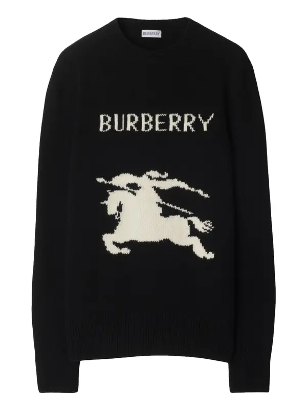 Burberry Equestrian Knight Pullover Sweater - Black