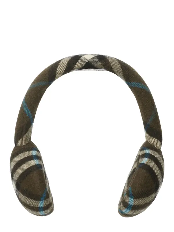 Burberry Check Wool Earmuffs - Brown