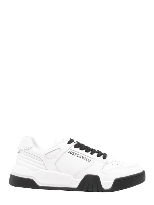 Just Cavalli Style Dis. 1 Leather Sneakers - White