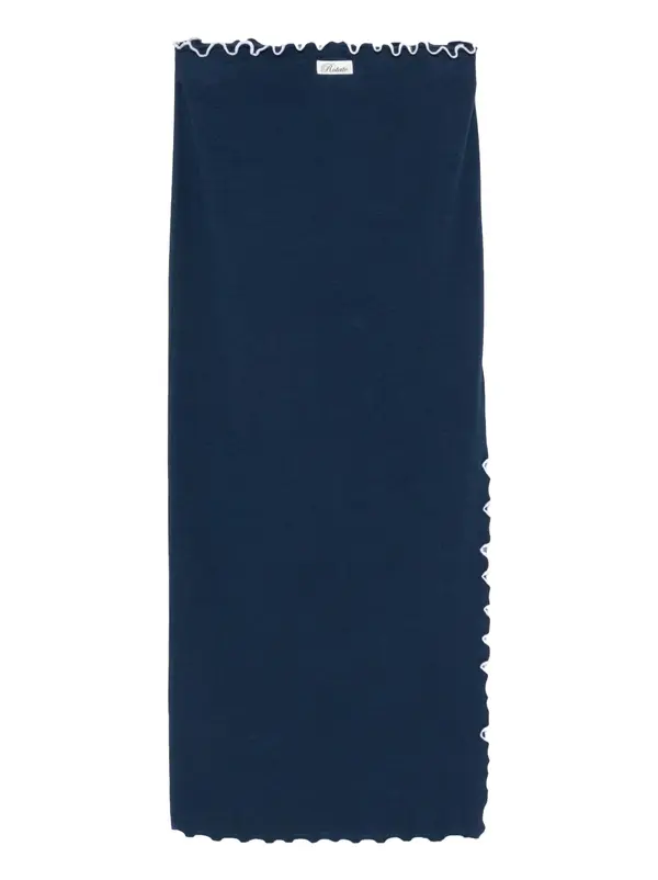 ROTATE BY BIRGER CHRISTENSEN Ribbed Midi Skirt - Blue