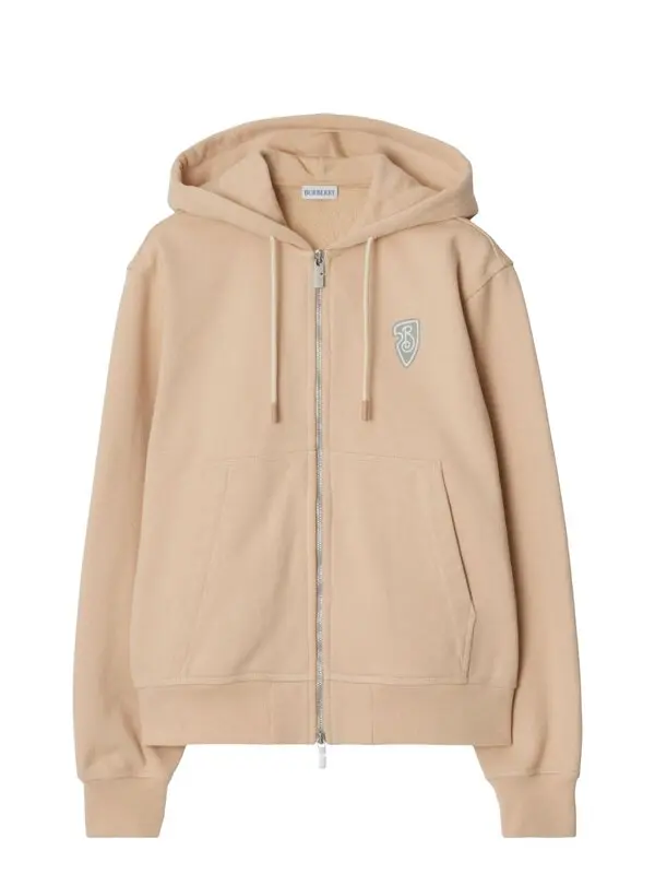 Burberry Equestrian Knight Zip Up Hoodie - Neutrals