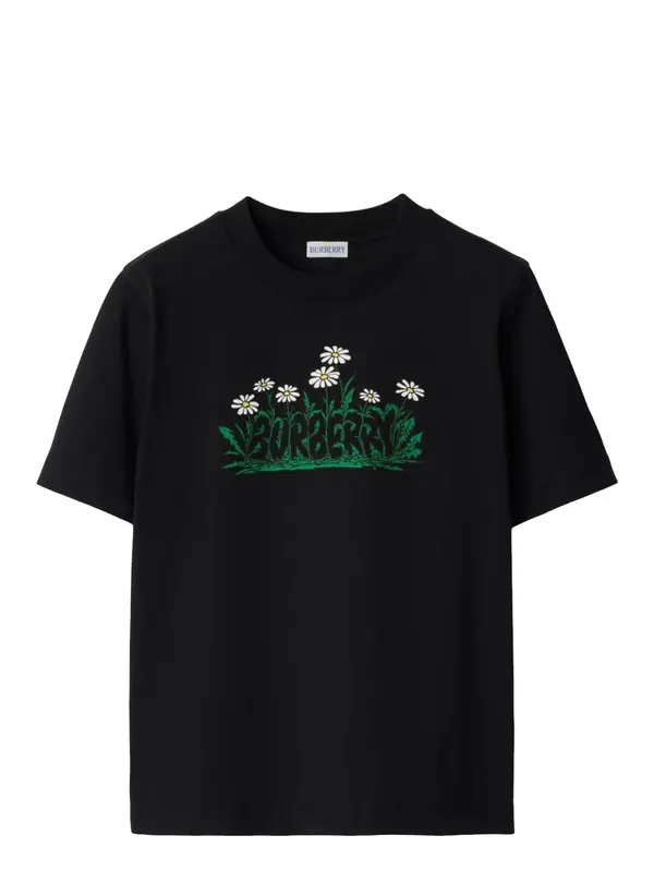 Burberry Daisy-logo Cotton T-shirt - Black