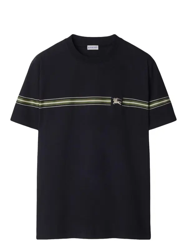 Burberry Striped Cotton T-shirt - Blue