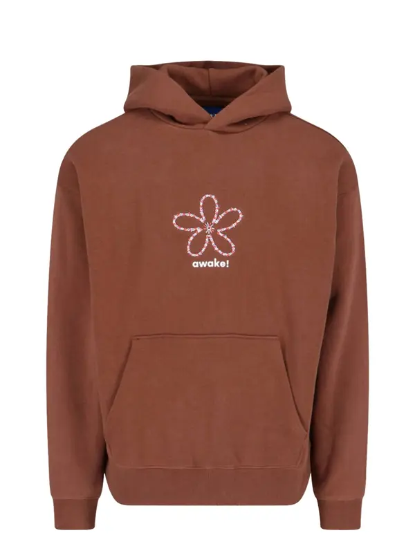 AWAKE NY Logo-print Hoodie - Brown