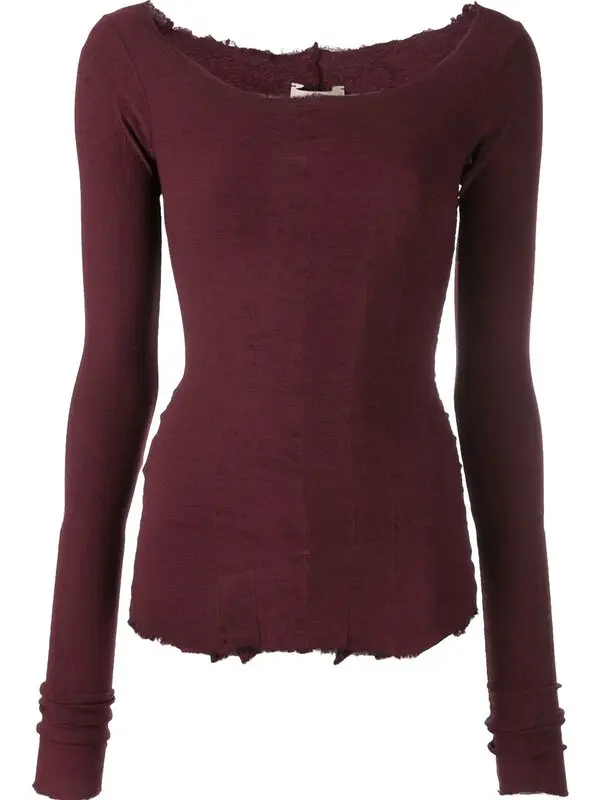 MARC LE BIHAN Scoop Neck Sweatshirt - Red