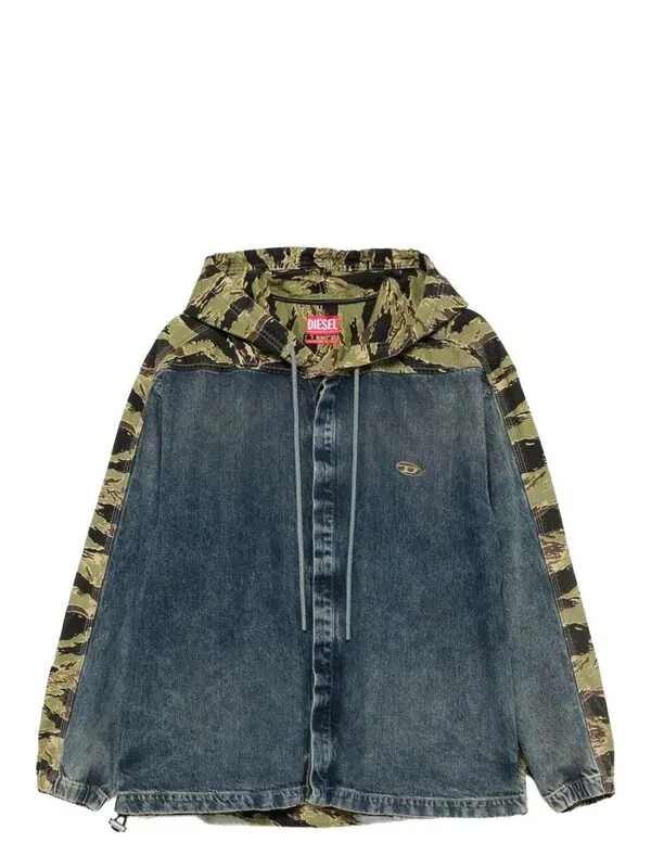 Diesel Jacket With Camouflage Sleeves - Navy