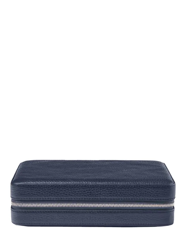 ASPINAL OF LONDON Large Leather Travel Jewellery Case - Blue