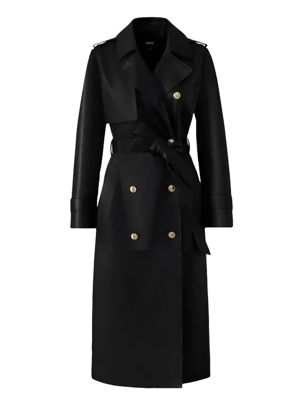 Mackage Gael-v Leather Trench Coat - Black