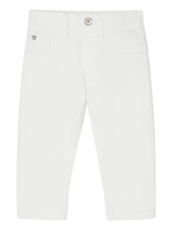 Versace Gabardine Regular Fit Jeans - White