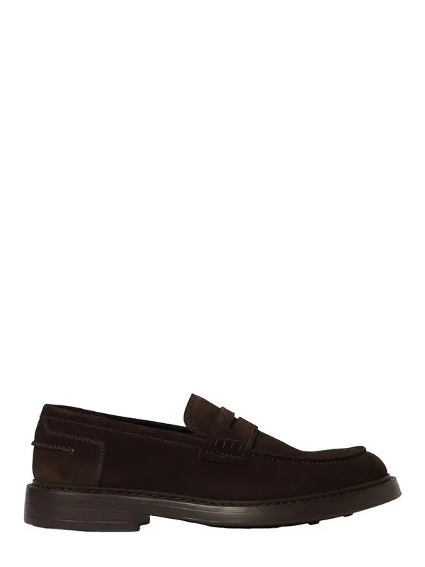 DOUCAL'S Suede Calfskin Penny Loafers With Rubber Sole - Dark