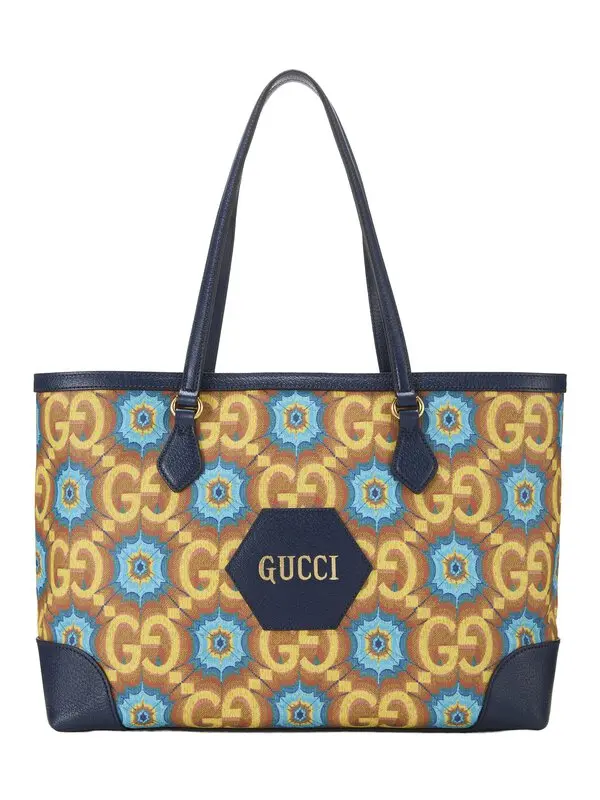 Gucci Gg Supreme Kaleidoscope 100th Anniversary Tote Bag - Navy